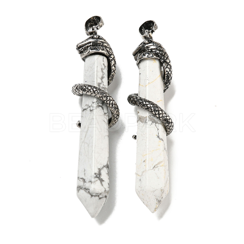 Natural Howlite Pointed Big Pendants - Beadpark.com