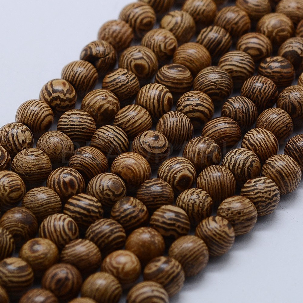 Natural Wenge Wood Beads Strands - Beadpark.com