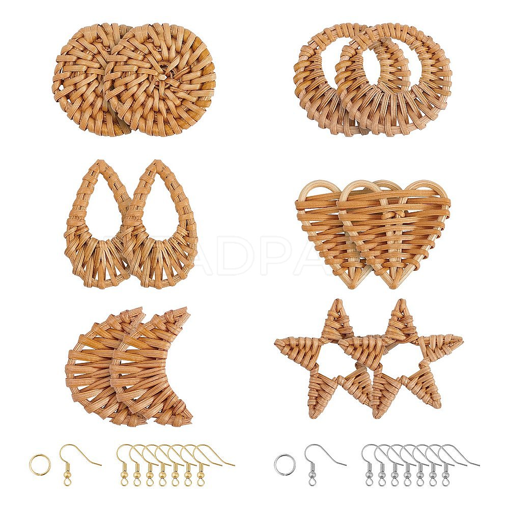 DIY Reed Cane/Rattan Straw Earring Making Kits - Beadpark.com